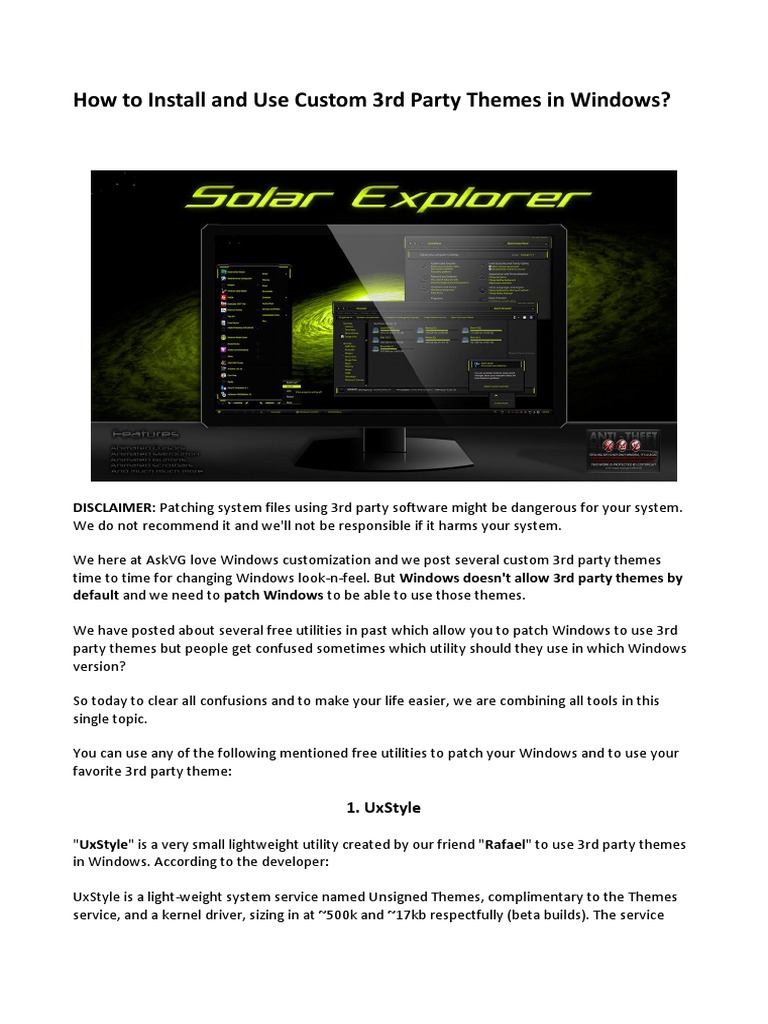 How To Install and Use Custom 3rd Party Themes in Windows | Download ...