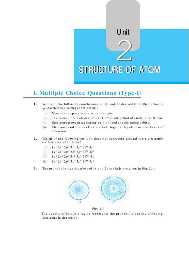 11 Chemistry Exemplar Chapter 2 | PDF | Atomic Orbital | Atoms