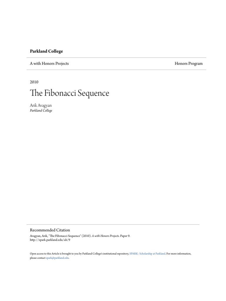 The Fibonacci Sequence | PDF | Ratio | Dna