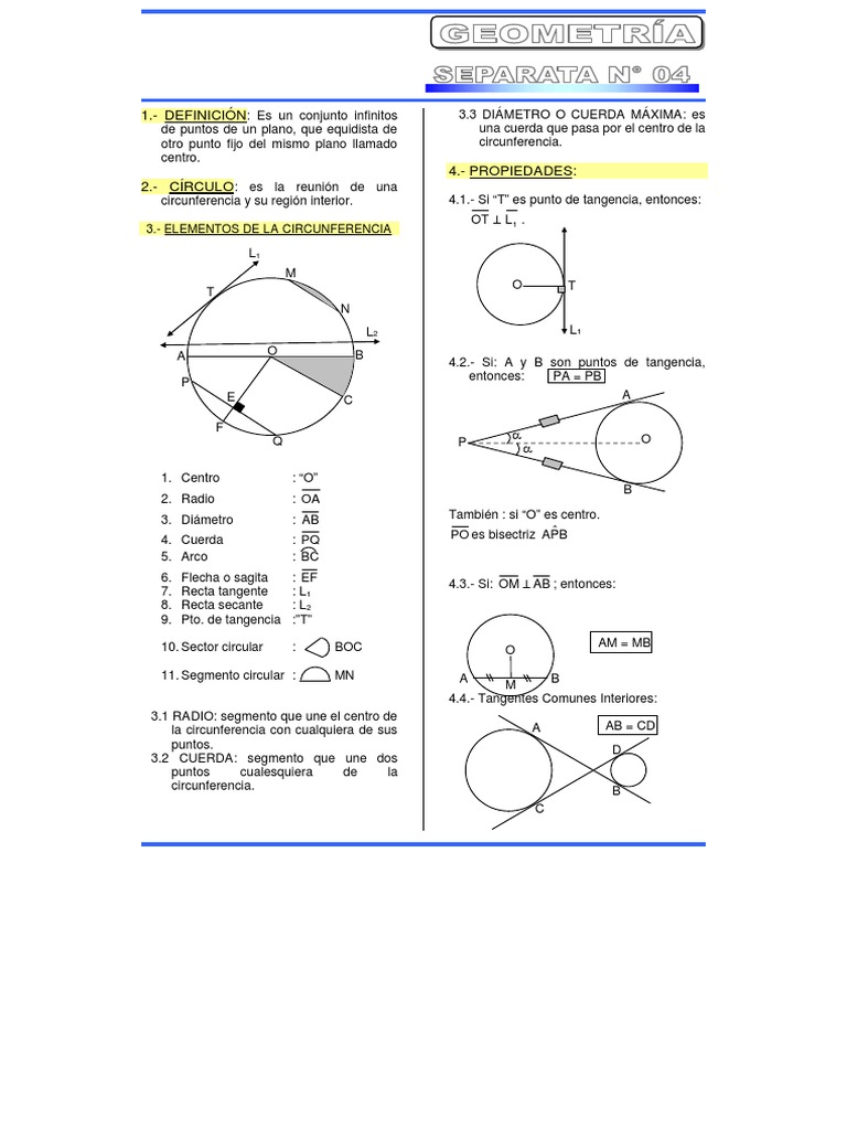 Geometria Circunferencias | PDF | Circulo | Geometría euclidiana