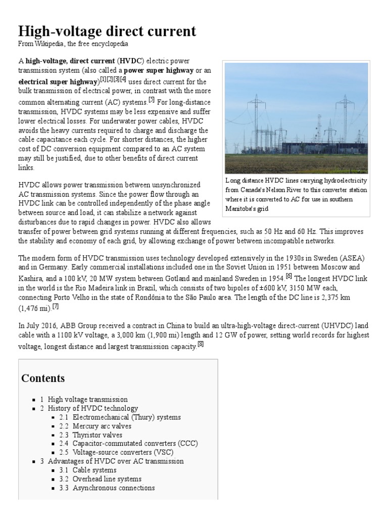High-Voltage Direct Current | PDF | High Voltage Direct Current ...