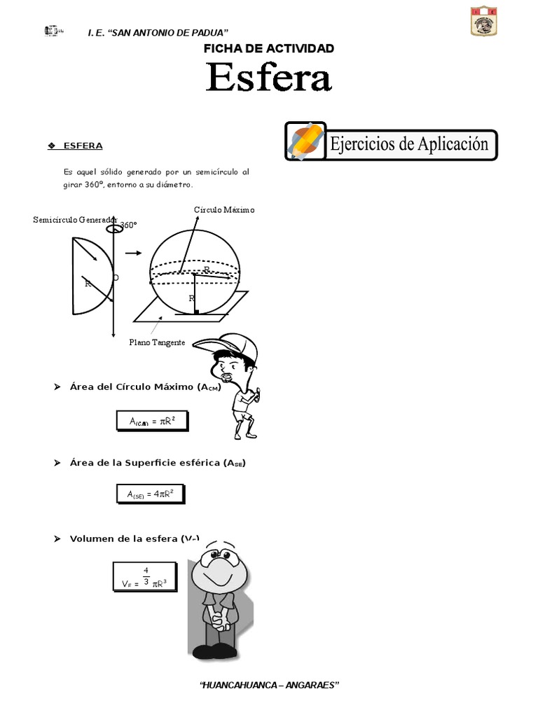 Ficha de Actividad - Esfera | PDF | Esfera | Objetos geométricos
