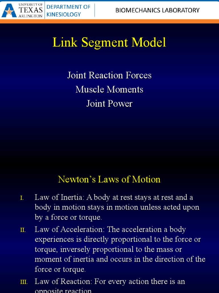 Link Segment Model Winter | PDF | Rotation Around A Fixed Axis | Force