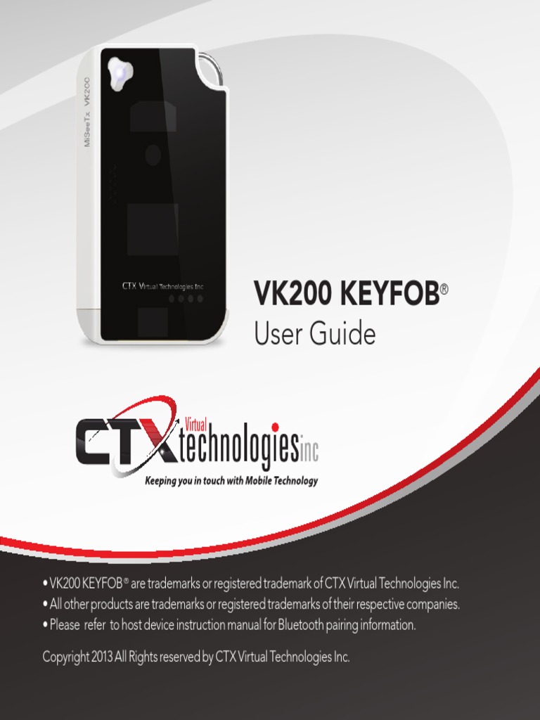 Virtual-laser-keyboard-VK200 KEYFOB User Manual 07172013 | PDF ...