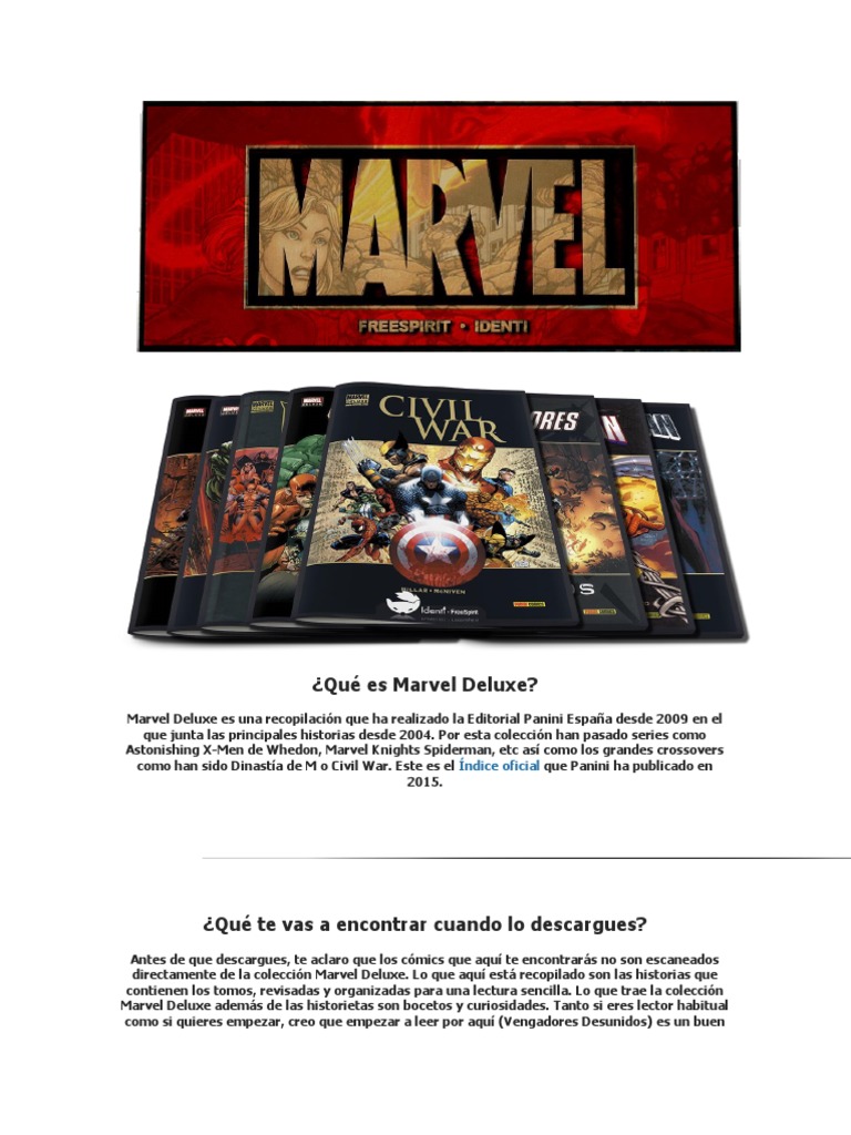 Qué Es Marvel Deluxe | PDF | Comics Marvel | Hombre araña