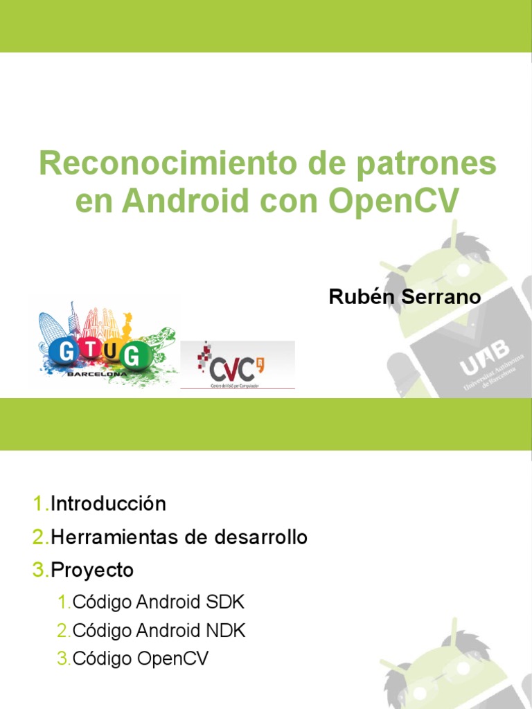 Reconocimiento de Patrones en Android Con openCV PDF | PDF | Tecnología digital | Programación ...