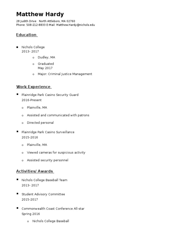 Resume Final | PDF