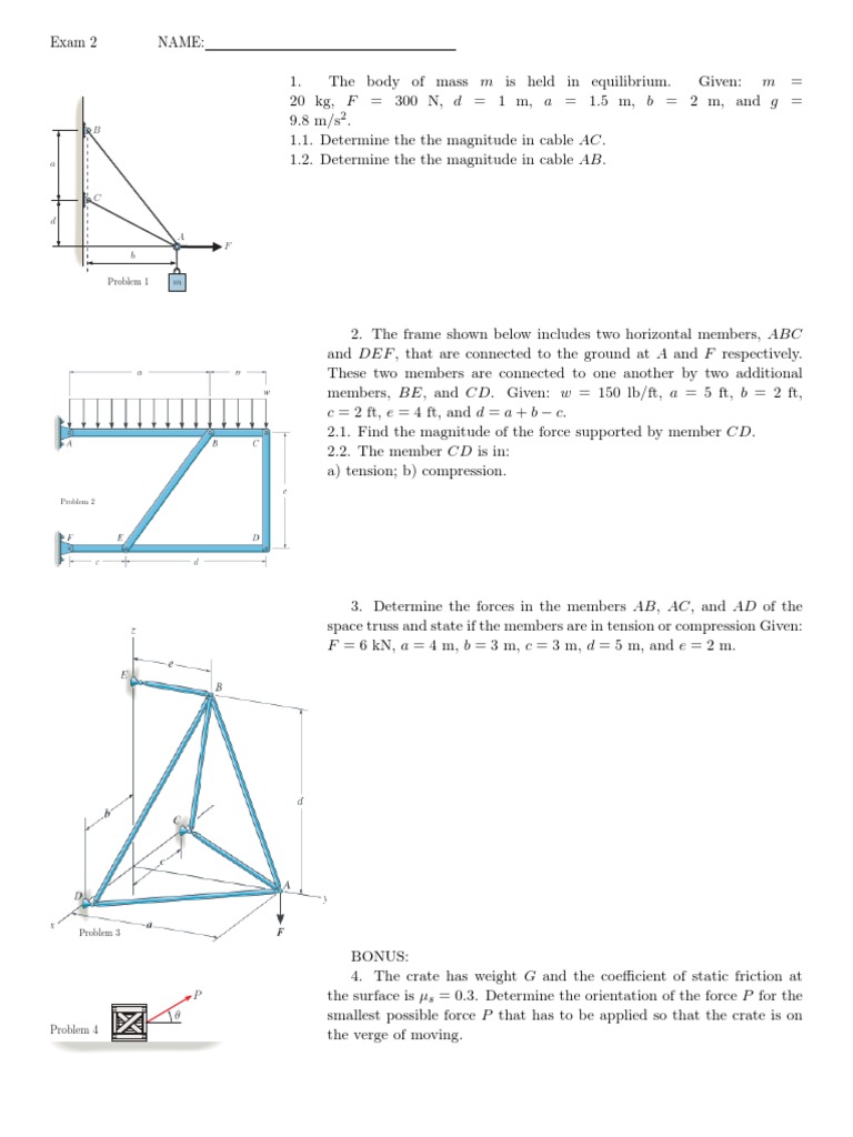 Chapter 6 Review Engineering Statics | Trigonometric Functions ...