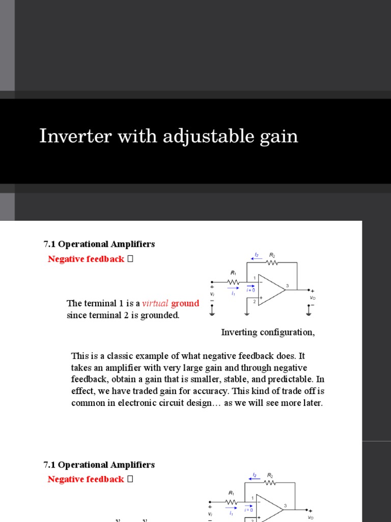 Inverter With Adjustable Gain | Operational Amplifier | Amplifier