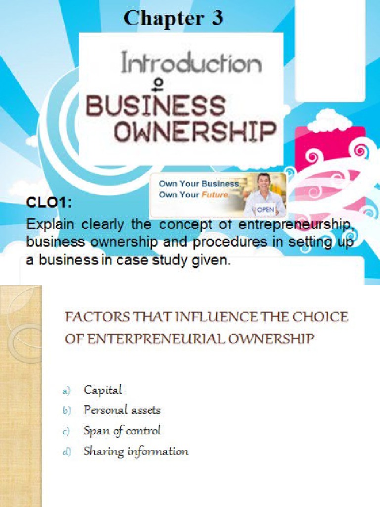 Introduction To Entrepreneurship Chapter 3 Business Ownership | PDF ...