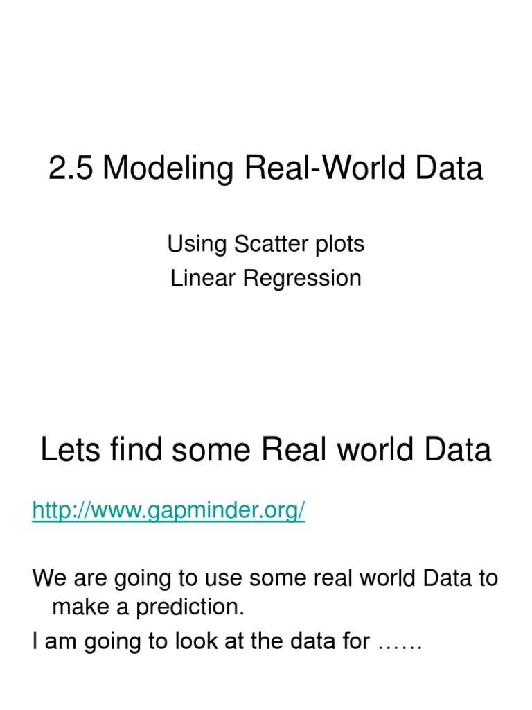 2.5 Modeling Real-World Data | PDF | Linear Regression | Regression ...