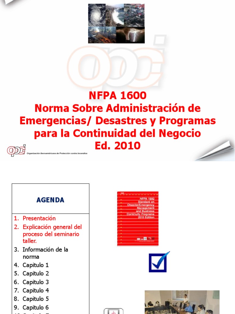 NFPA 1600: Gestión de Desastres y Continuidad | PDF | Planificación ...