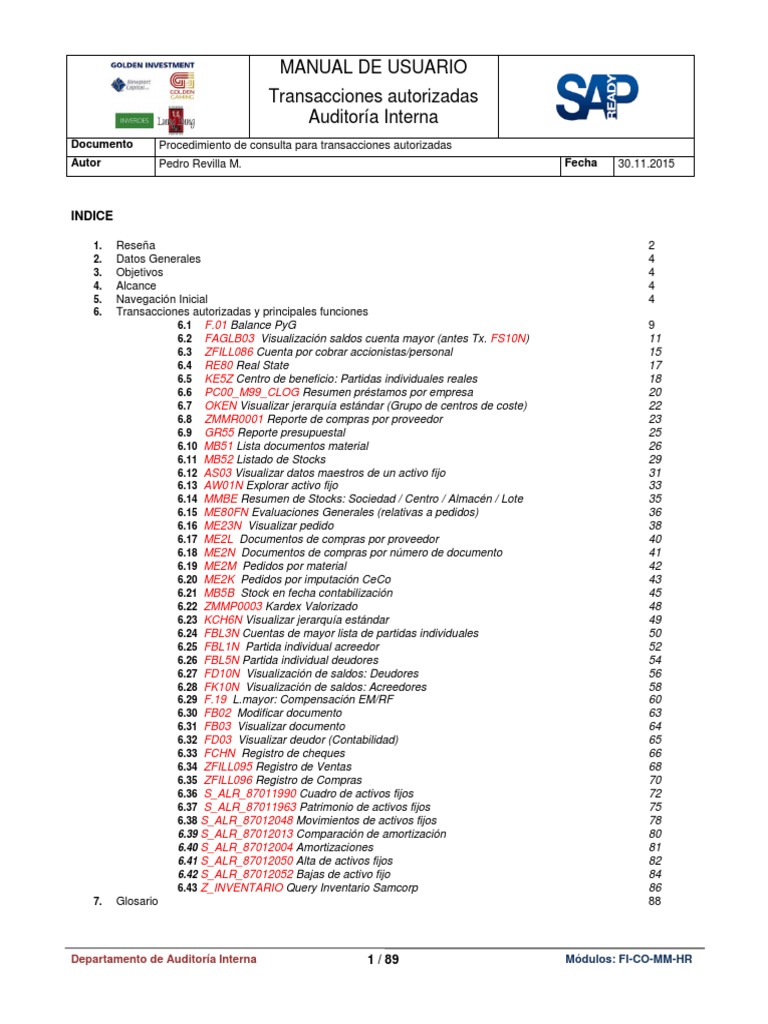 Manual TX Sap Auditoria Interna
