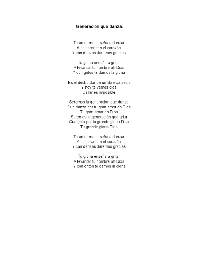 Generación que danza: letras y acordes | PDF | Religión y ...