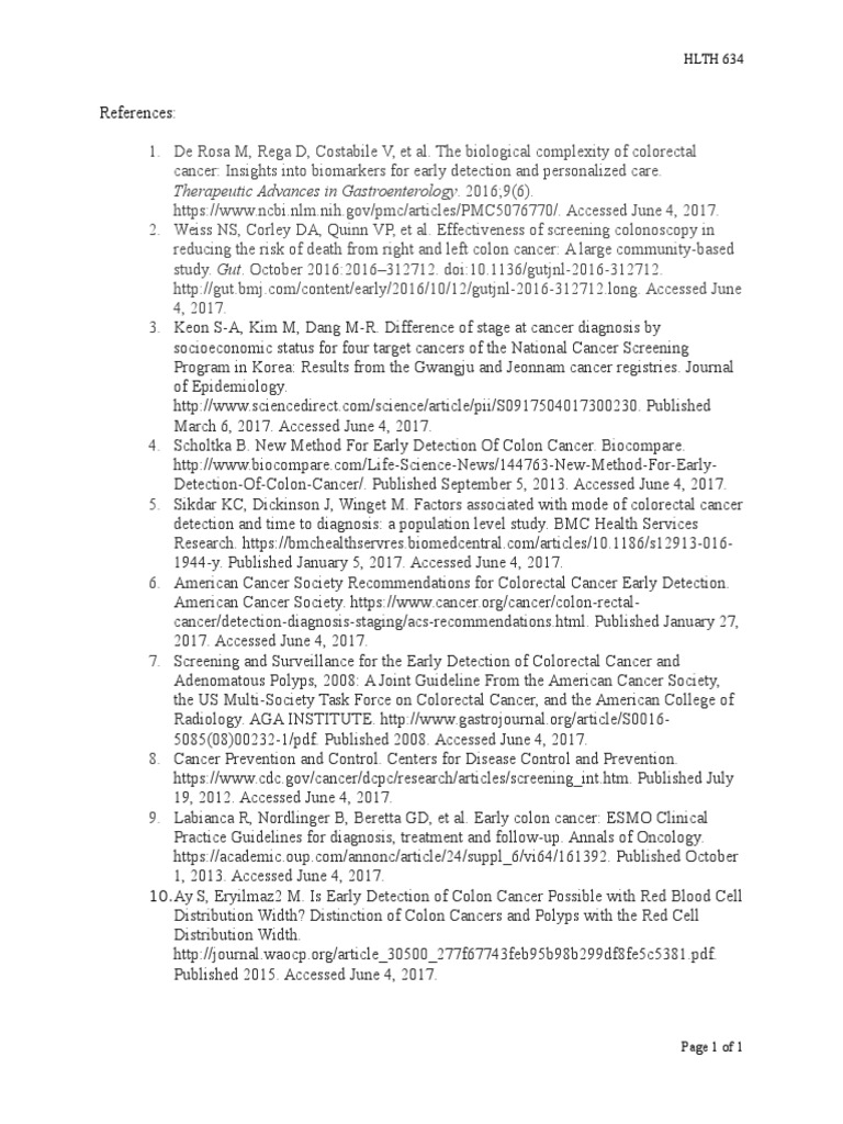 References | PDF | Colorectal Cancer | Cancer
