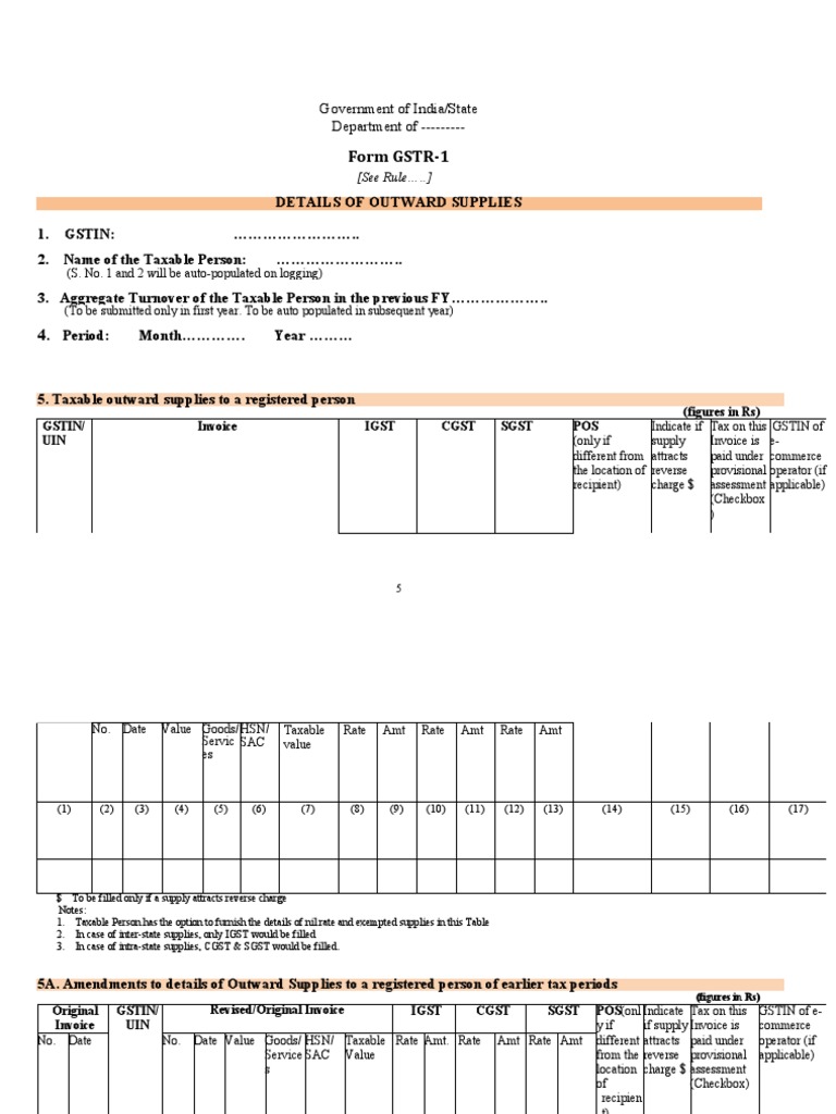 GSTR 1 Format.pdf | Invoice | Value Added Tax | Free 30-day Trial | Scribd