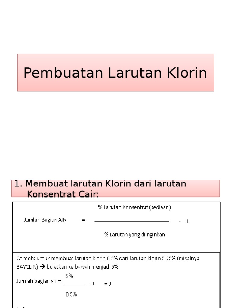Pembuatan Larutan Klorin | PDF
