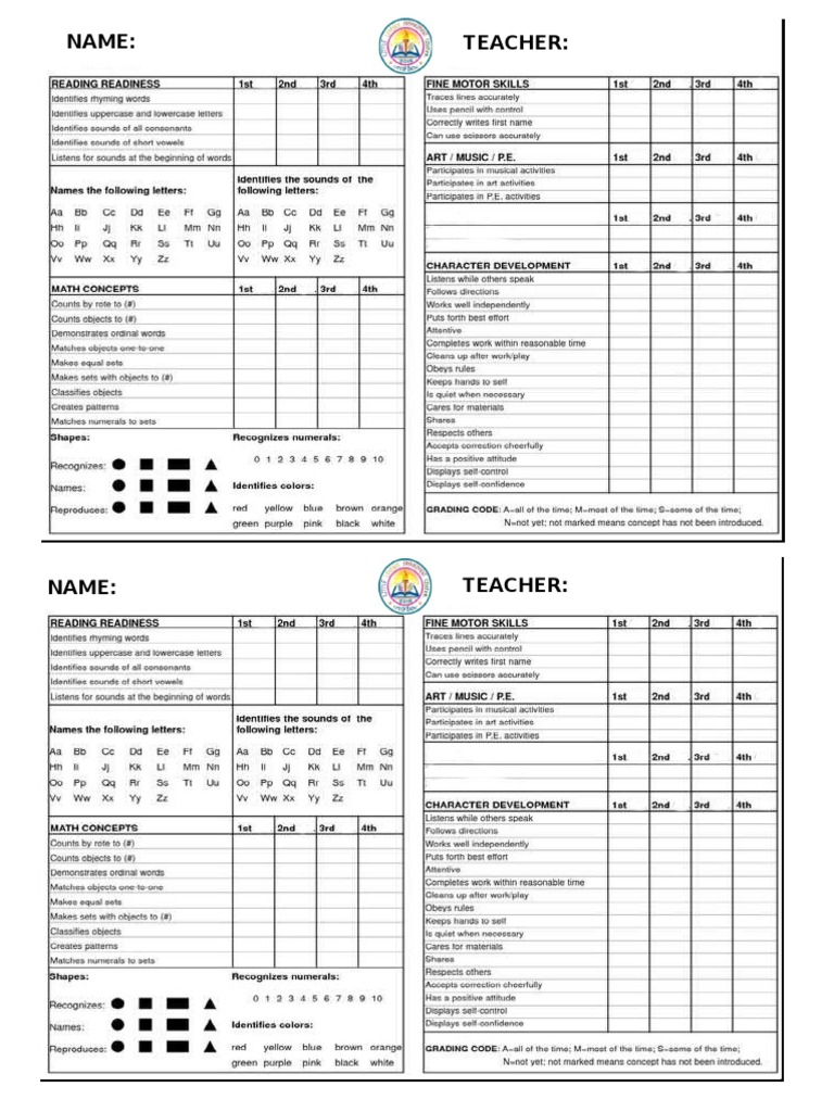 Preschool Checklist | PDF
