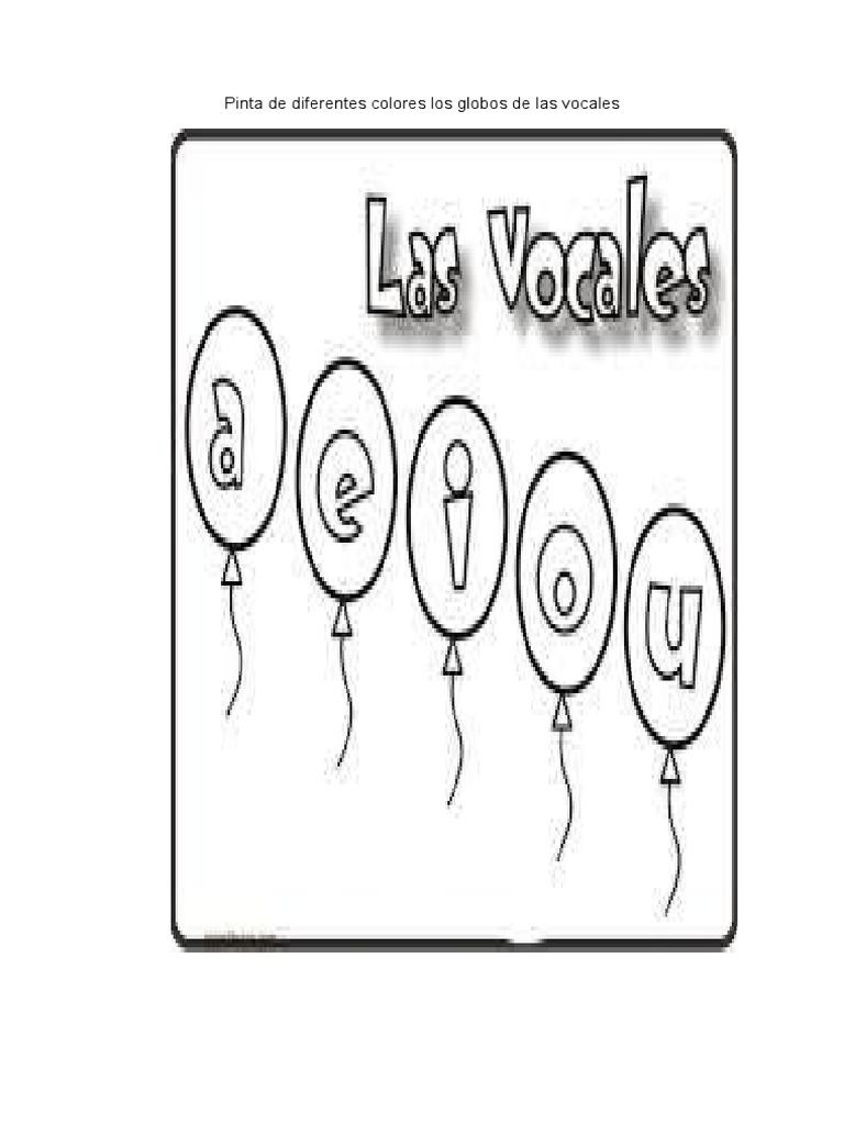 Las Vocales para Colorear | PDF | Artes del Lenguaje y Comunicación | Arte