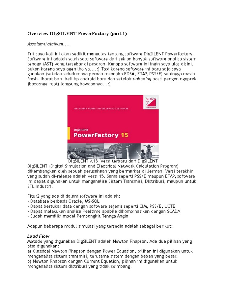 Overview DIgSILENT PowerFactory | PDF