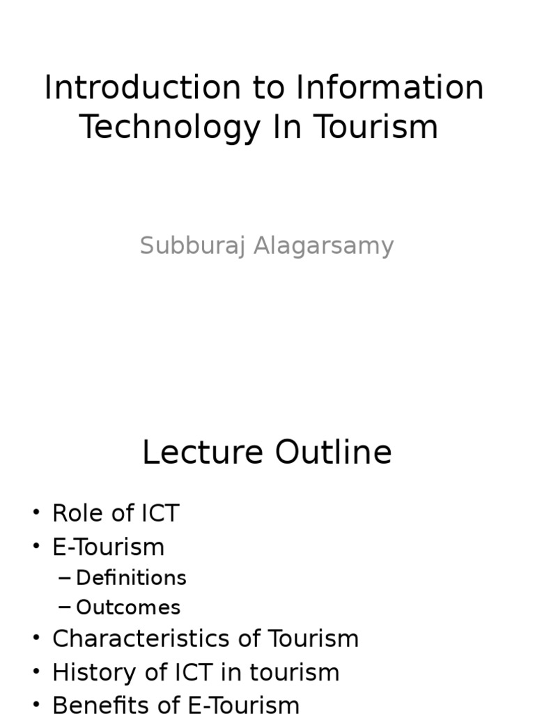 E Tourism Lecture | PDF | Tourism | Supply Chain Management