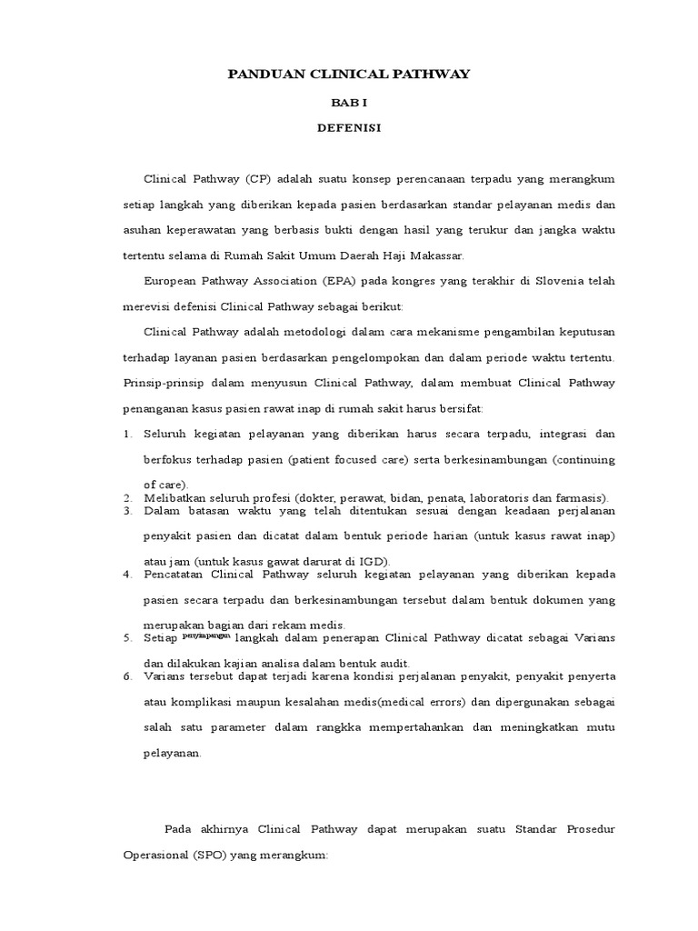 Panduan Penyusunan Clinical Pathway | PDF | Sains & Matematika