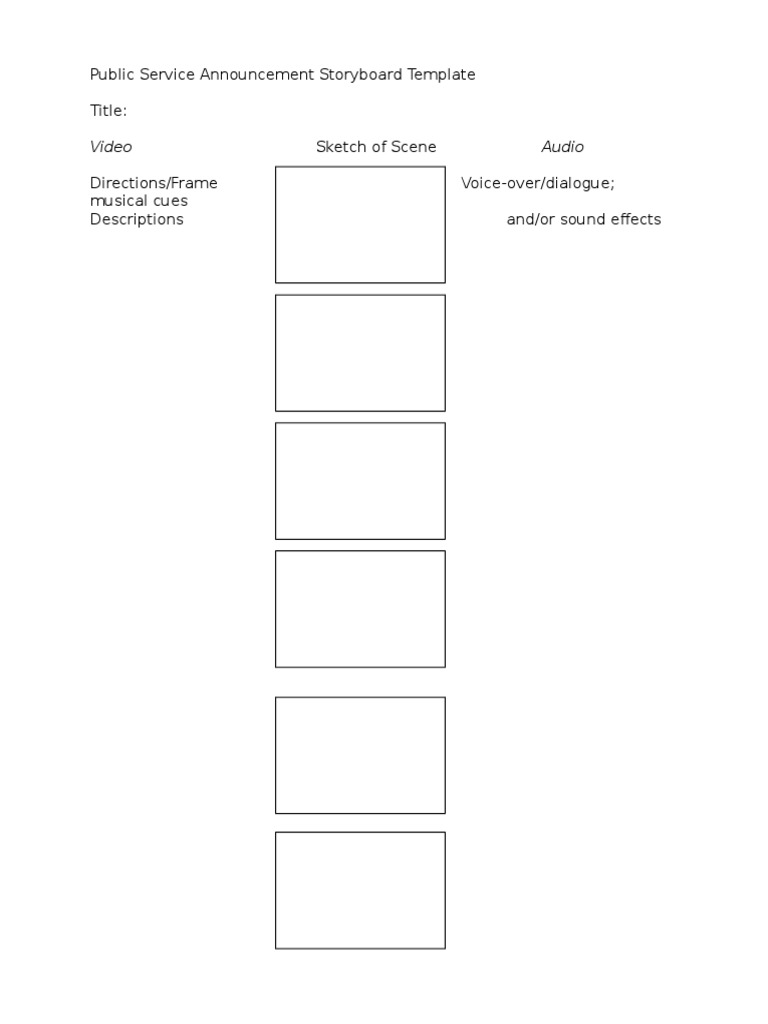 Psa Storyboard Template | PDF