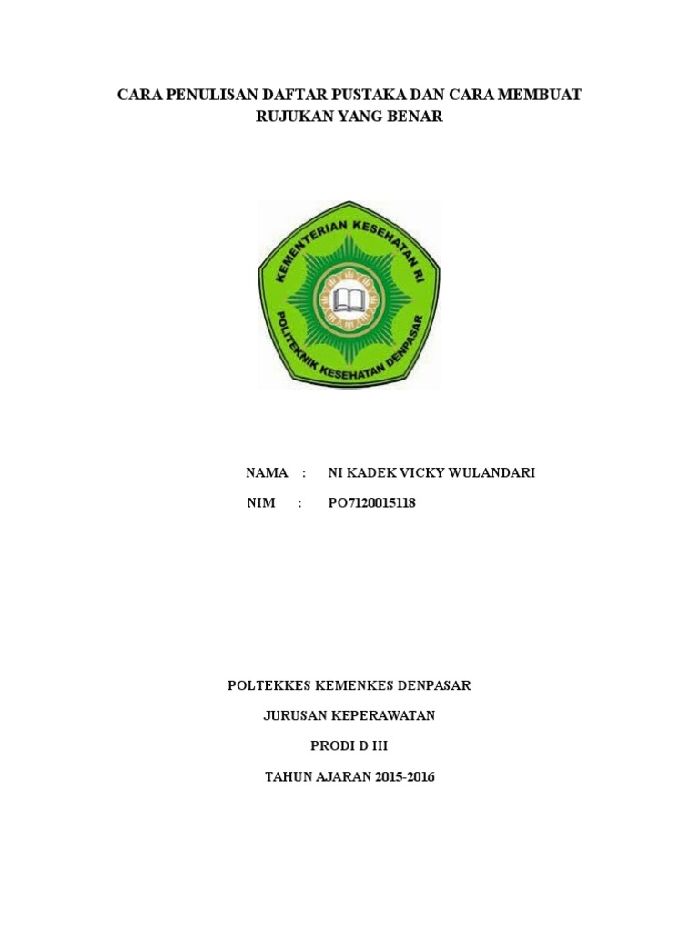 Cara Penulisan Daftar Pustaka Dan Cara Membuat Rujukan Yang Benar | PDF