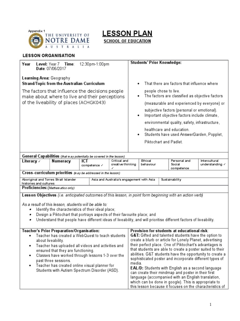 Lesson Plan ICT | PDF | Quality Of Life | Lesson Plan