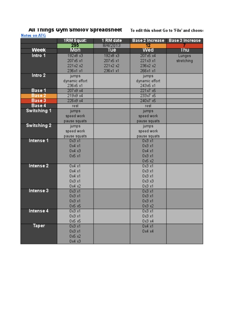 All Things Gym Smolov Squat Program | PDF | Teaching Mathematics | Business
