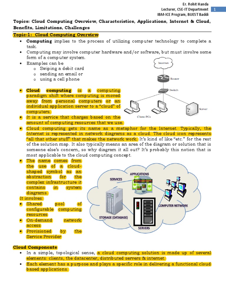 Cloud Computing Unit 1 A Cloud Computing Server Computing Free 30 Day Trial Scribd