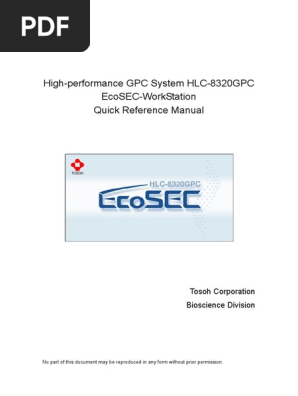 Tosoh Ecosec Hlc-8320 Gpc User Manual - everto
