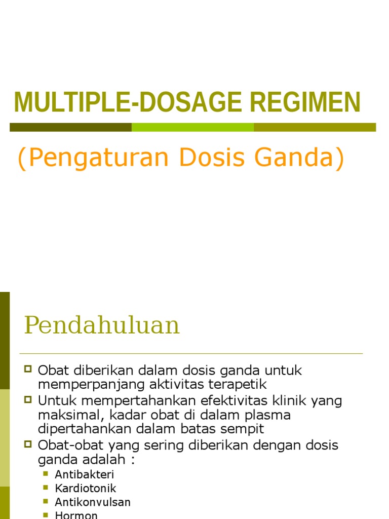 Multiple-Dosage Regimen Ok | PDF