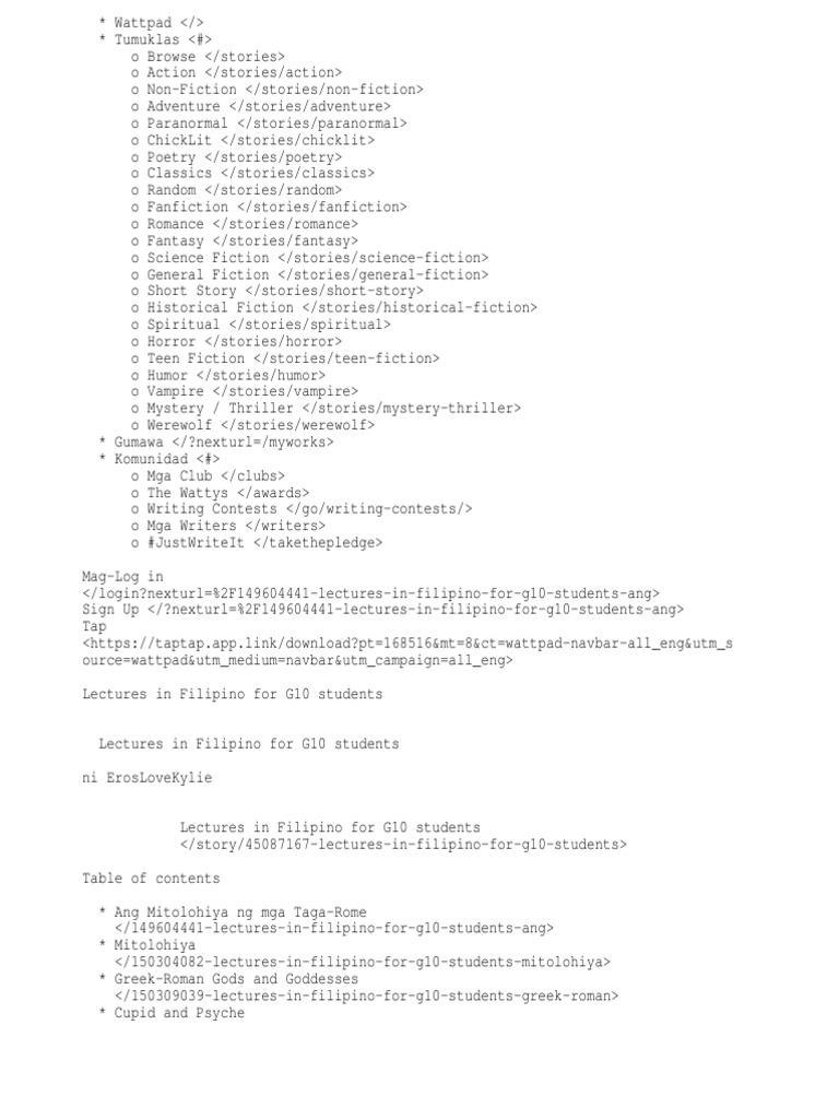 Lectures in Filipino For G10 Students - Ang Mitolohiya NG Mga Taga-Rome ...