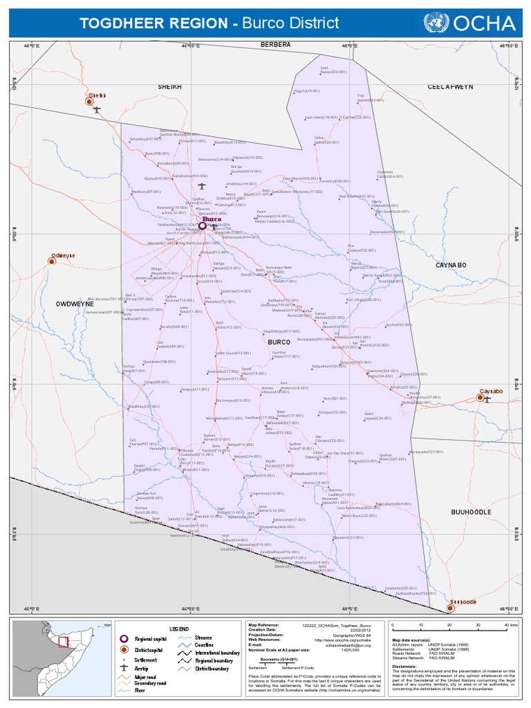 OCHASom Administrative Map Togdheer Burco A3 | PDF