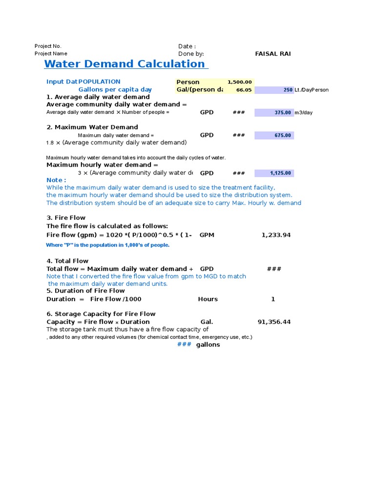 Fire Protection Calc. Demand | PDF | Gallon | Firefighting