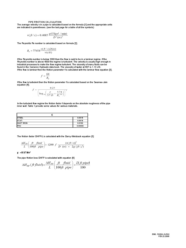 Head Loss Calculation - Fire Hydrant Sys..Temporary Reiser | PDF ...