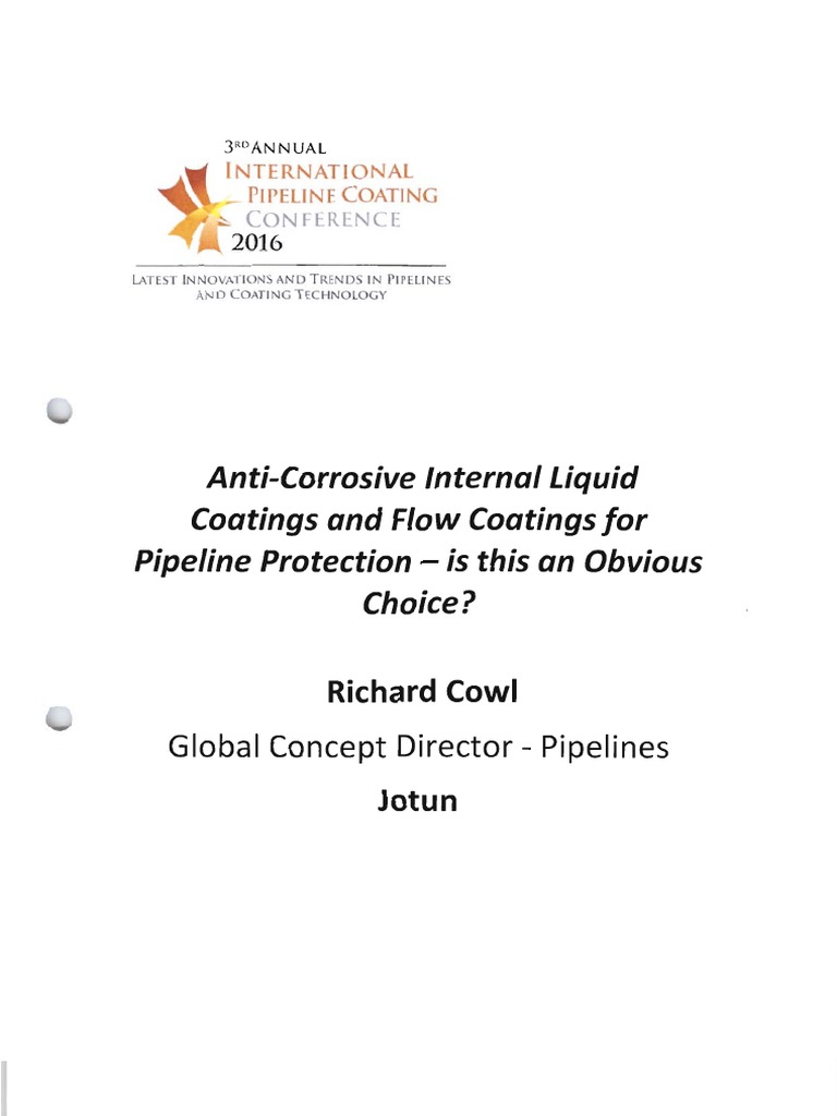 Anti Corrosive Internal Liquid Coatings and Flow Coatings For Pipeline ...