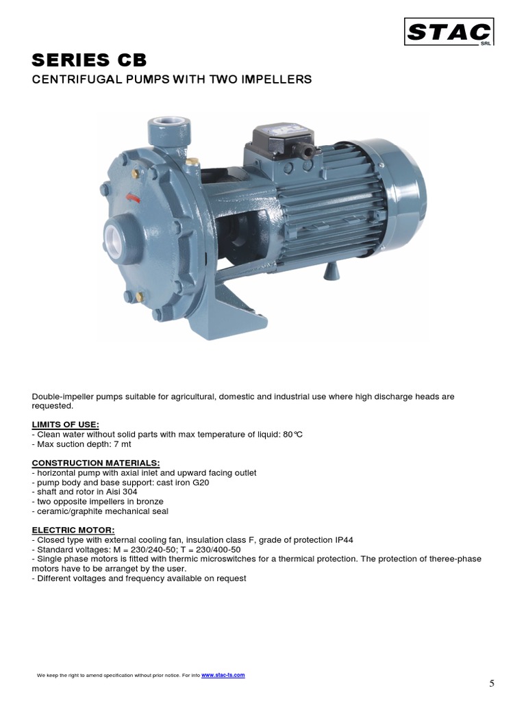CB Pumps | PDF | Pump | Turbomachinery
