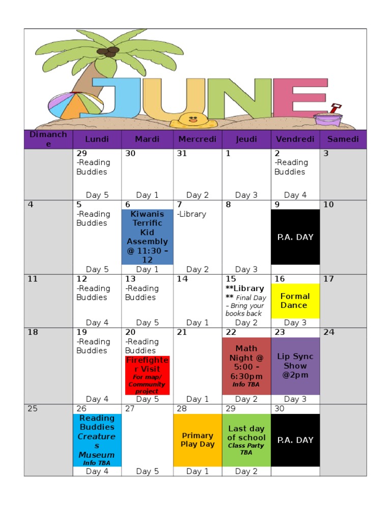 School Event Calendar | PDF