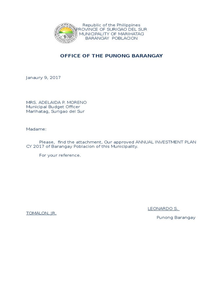 Barangay Poblacion AIP 2017 Approval | PDF | Philippines | Wellness