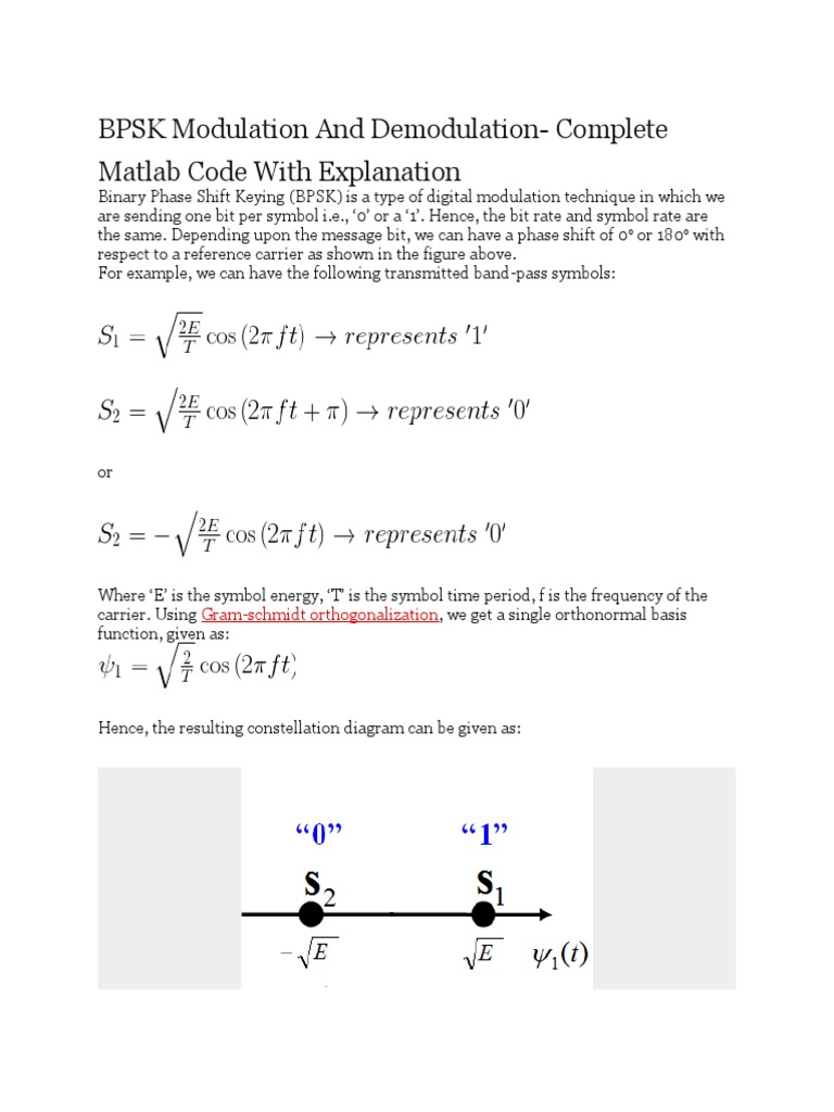 BPSK Modulation and Demodulation | PDF | Modulation | Physical Layer Protocols