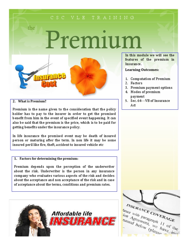 Premium: CSC Vle Training | PDF | Insurance | Cheque