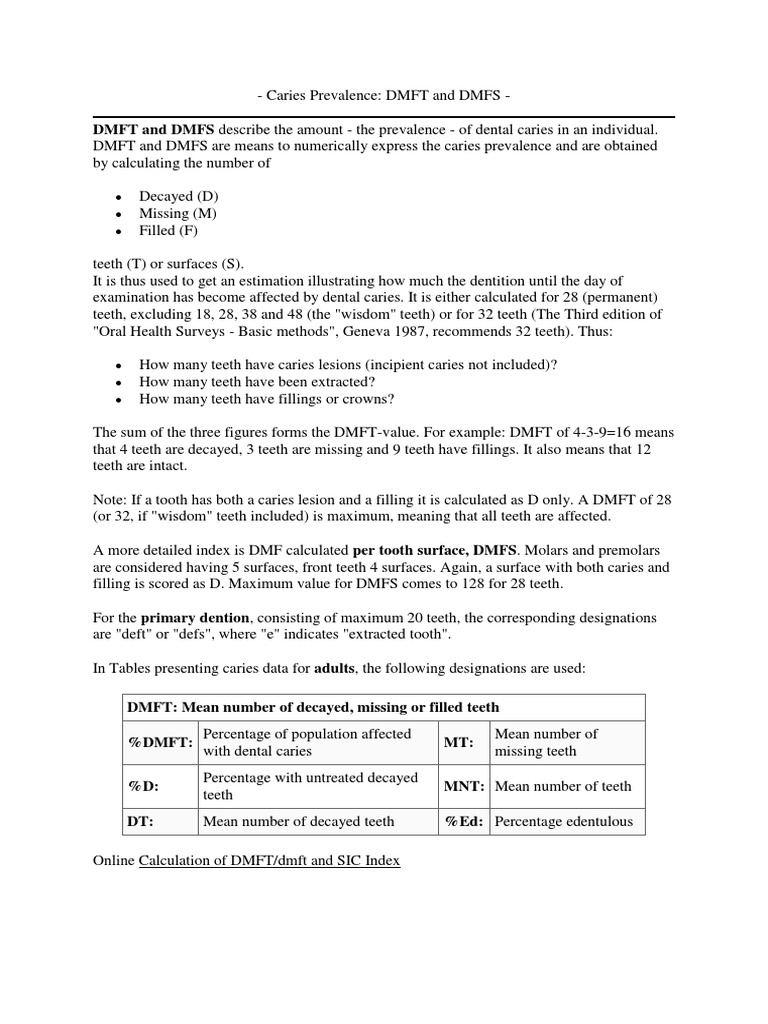 DMFT Penilaian Karies Gigi | PDF | Science & Mathematics