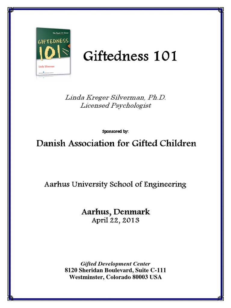Giftedness 101 | PDF | Intellectual Giftedness | Gifted Education