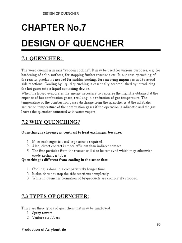 7 Quencher Design | PDF | Liquids | Chemical Engineering