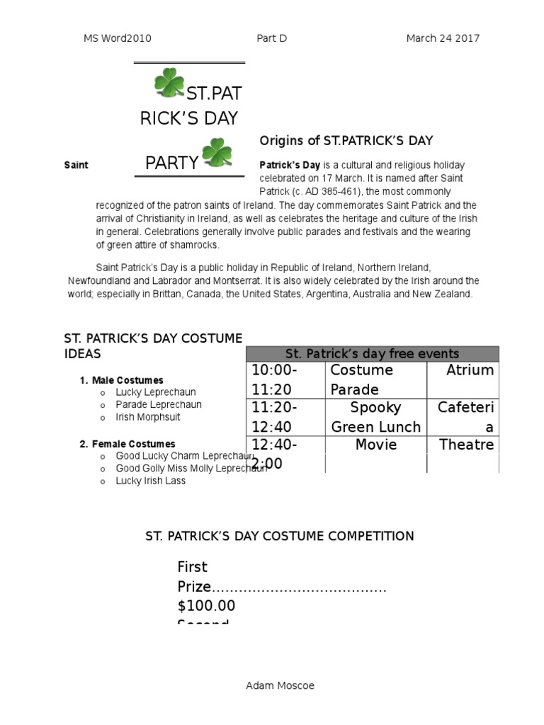 St. Patrick's Day Celebration Guide | PDF