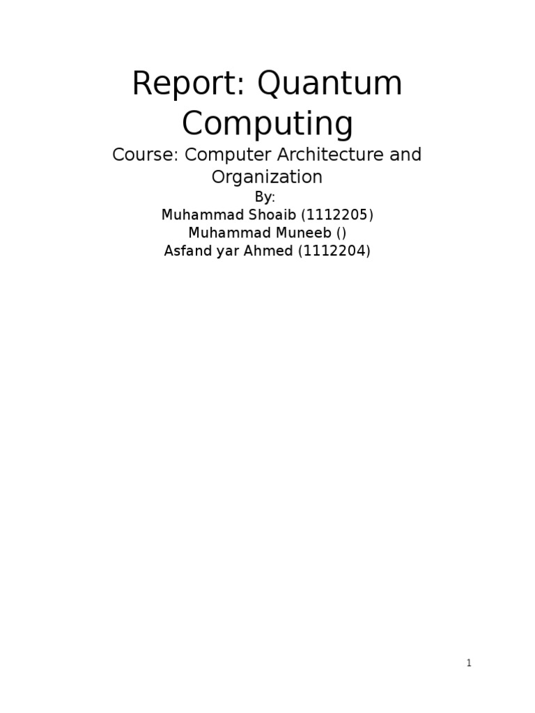 Quantum Computing Report | PDF | Quantum Computing | Cryptography