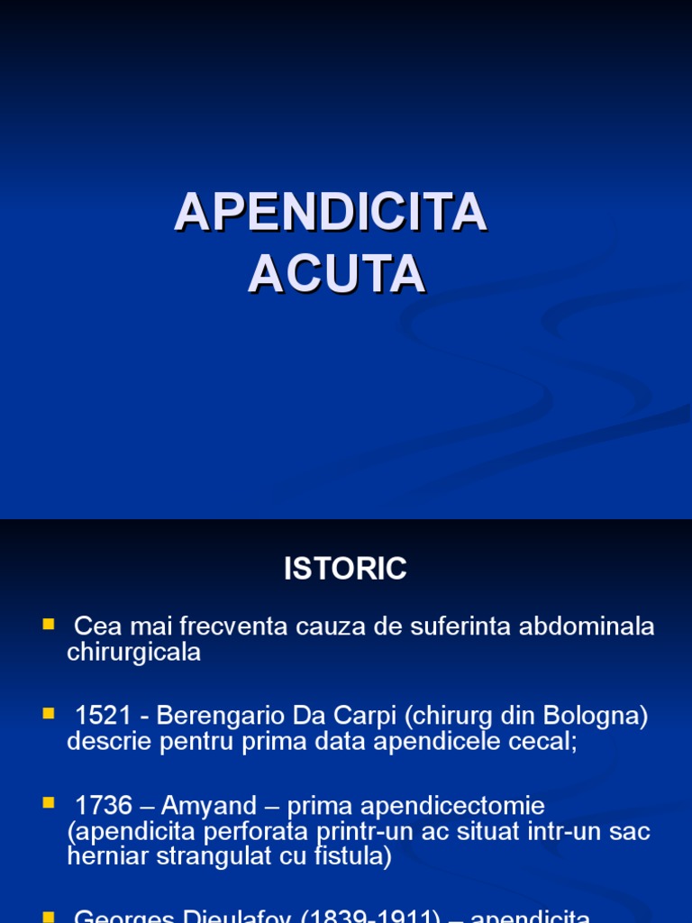 Apendicita Acuta Si Cronica