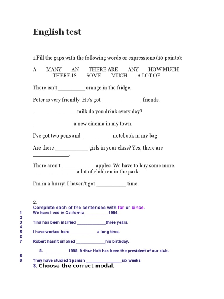 English Test: Choose The Correct Modal | PDF | Grammar | Syntax